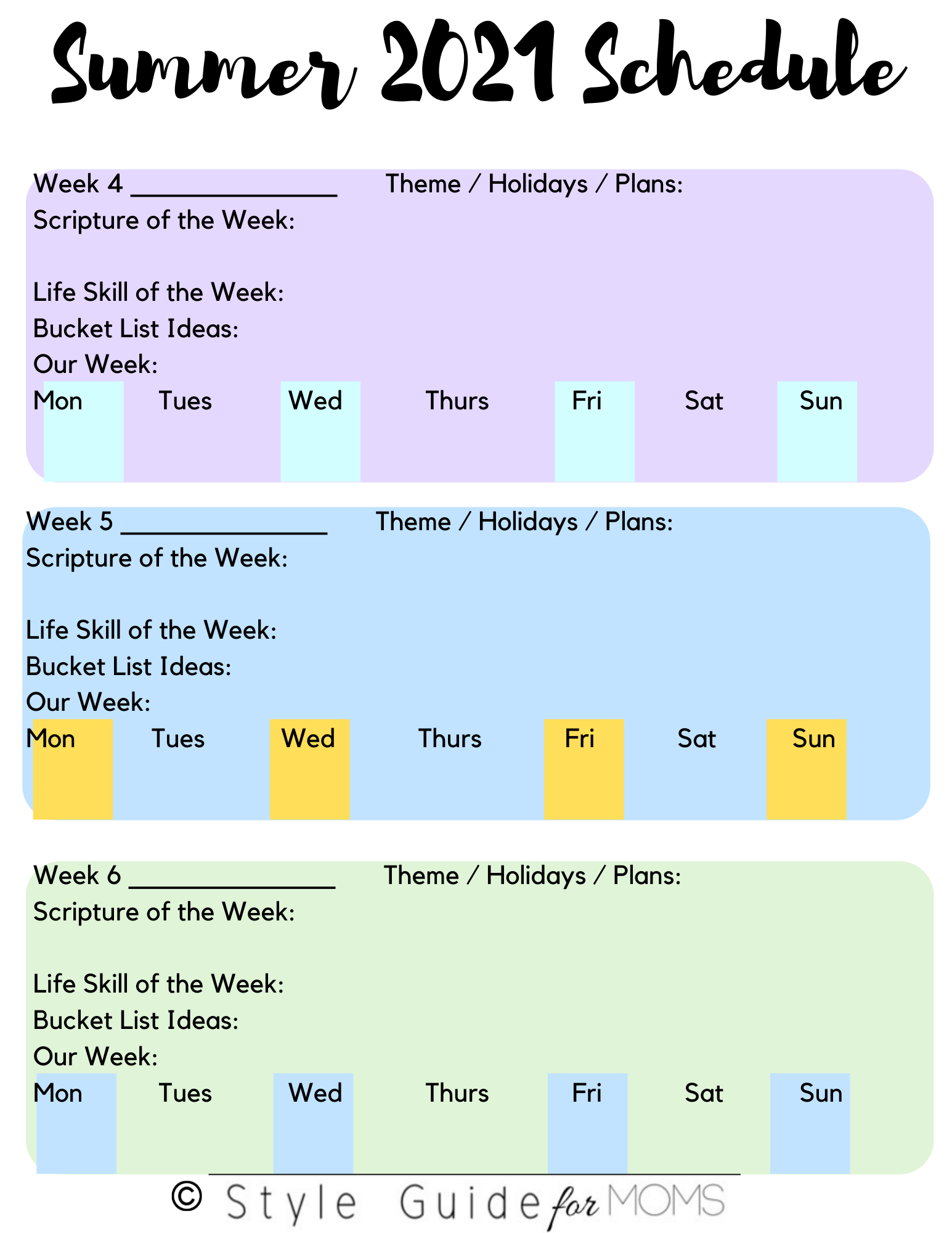 Complete Summer 2021 planner & resources - Style Guide for Moms